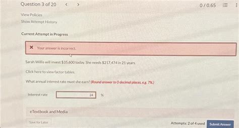 solved question 3 of 20 view policies show attempt history