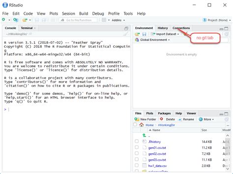 R Git Tab Missing In RStudio After Git Installed On Windows Stack Overflow