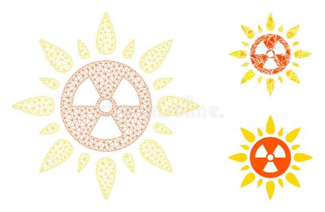 Atomic Radiation Vector Mesh Wire Frame Model And Triangle Mosaic Icon Stock Vector