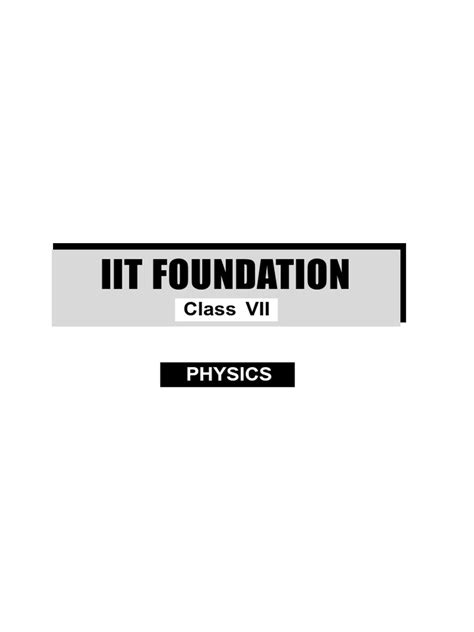 Iit Foundation Class 7 Physics Pdf