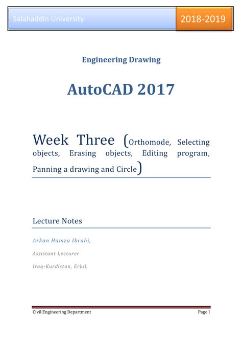 Pdf Engineering Drawing Autocad 2017 Week Three Orthomode Selecting