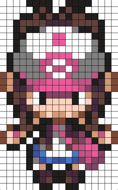 Hilda Pokemon Trainer Sprite Perler Bead Pattern Bead Sprites