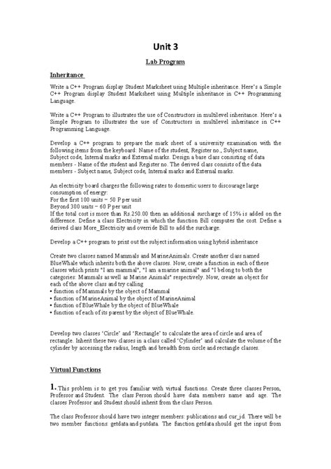 Unit Iii Week 1 Tutorial Unit 3 Lab Program Inheritance Write A C Program Display