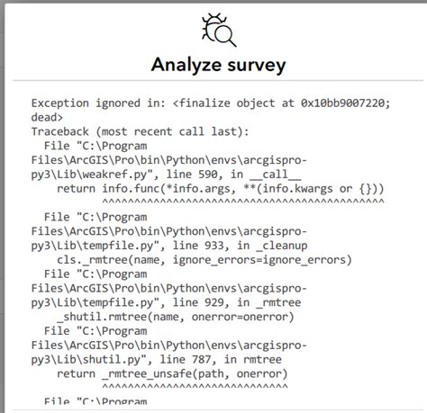 Solved Error Using The Analyze Survey Tool In Survey123 C Esri