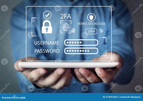 Two Factor Authentication 2fa Security Personal Data Security Stock