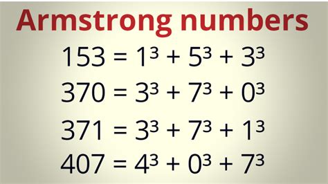 armstrong number or narcissistic number