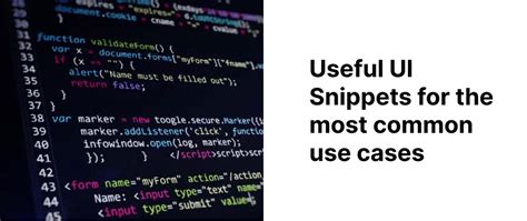 Useful UI Snippets For The Most Common Use Cases DEV Community