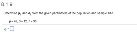 solved determine μ5 and σ from the given parameters of the