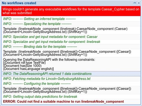 Wings Couldnt Generate Any Executable Workflow For The Template