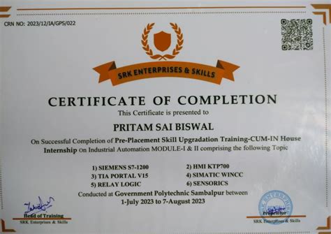 Pritam Sai Biswal On Linkedin Plc Siemens