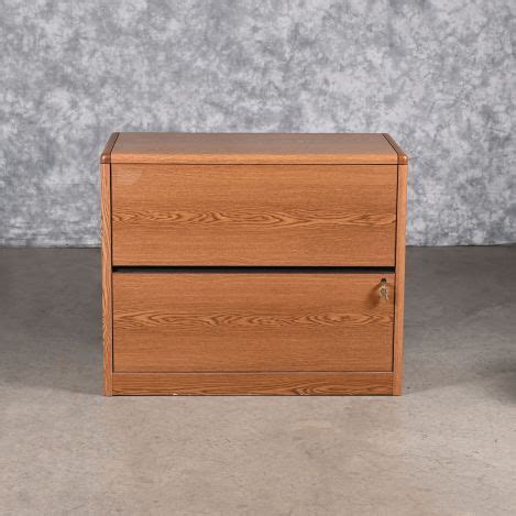 Hon Medium Wood Colored Laminate 2 Drawer File Cabinet Lockable