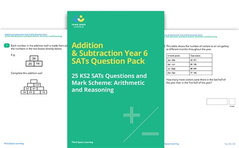 75 Sats Questions Addition Subtraction Fractions Decimals Percentages Place Value