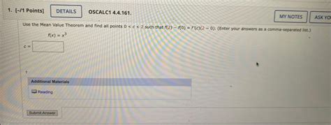Solved Use The Mean Value Theorem And Find All Points Chegg