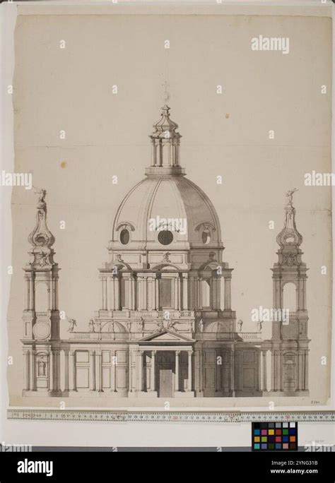 Carl Hårleman Elevation Of Church Variant Of Filippo Juvarras Dono