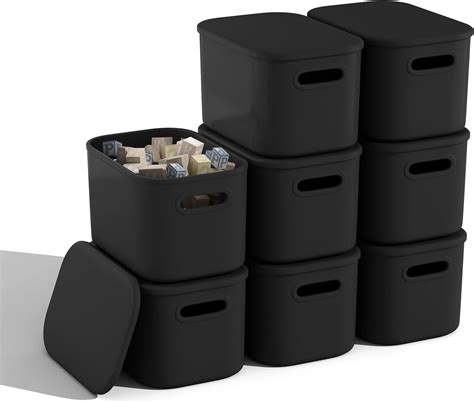 Black Storage Bins With Lids