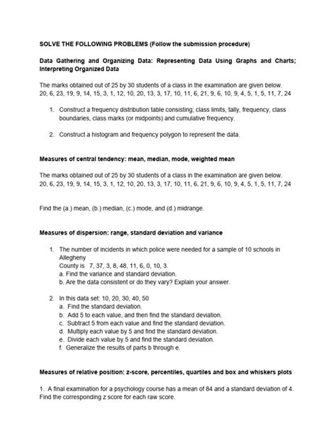 Problem Set 1 Engineering Pdf Standard Score Standard Deviation