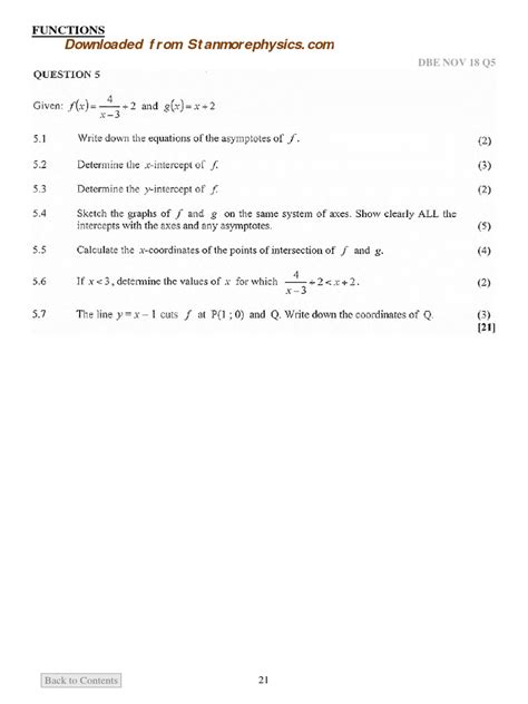 Grade 11 Function Questions Pdf