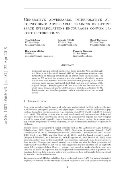 Pdf Generative Adversarial Interpolative Autoencoding Adversarial