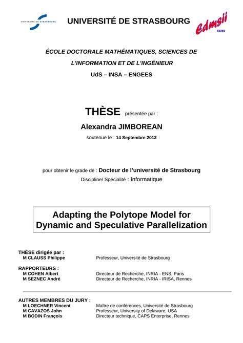 Pdf Adapting The Polytope Model For Dynamic And Speculative