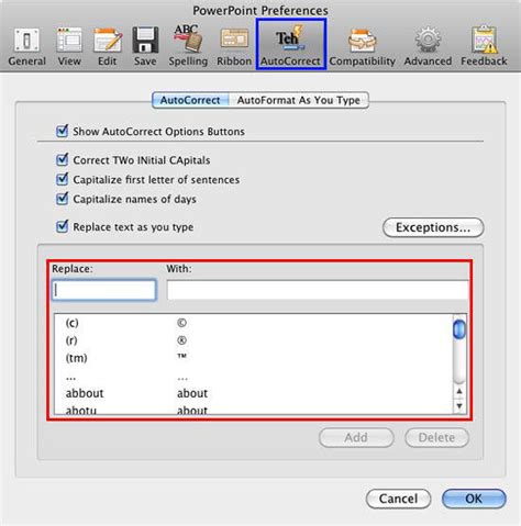Creating And Editing Autocorrect Entries In Powerpoint 2011 For Mac