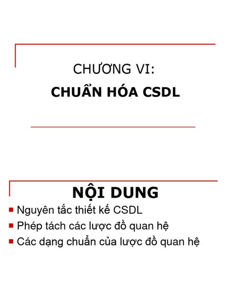 Chuan Hoa CSDL | PDF