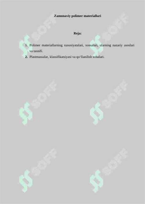 Zamonaviy Polimer Materiallari