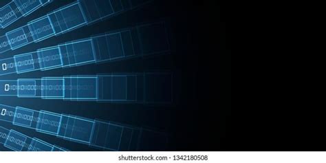 Bytes Binary Code Run Through Network เวกเตอร์สต็อก ปลอดค่าลิขสิทธิ์