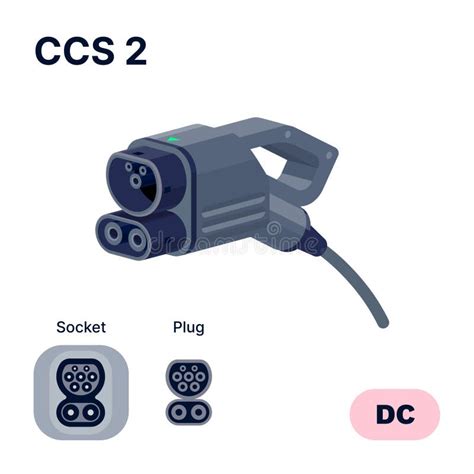 Ccs Combo 2 Standard Charging Connector Plug And Socket Stock Illustration Illustration Of