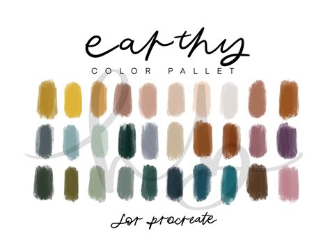 Earthy Procreate Color Palette Etsy