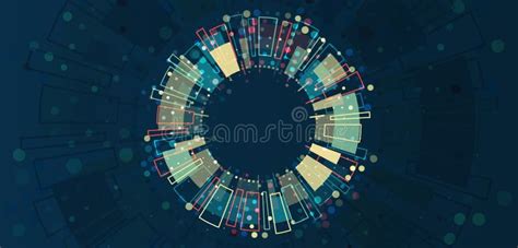 Data Sorting Process Big Data Stream Futuristic Infographics File
