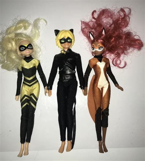 Miraculous Tales Of Lady Bug Dolls Bundle Queen Bee Cat Noir And Rena