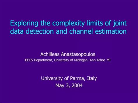 Ppt Exploring The Complexity Limits Of Joint Data Detection And
