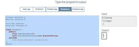 solved type the program s output main cpp product h