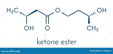 Ketone Ester Molecule Present In Drinks To Induce Ketosis Stock Vector Illustration Of Line