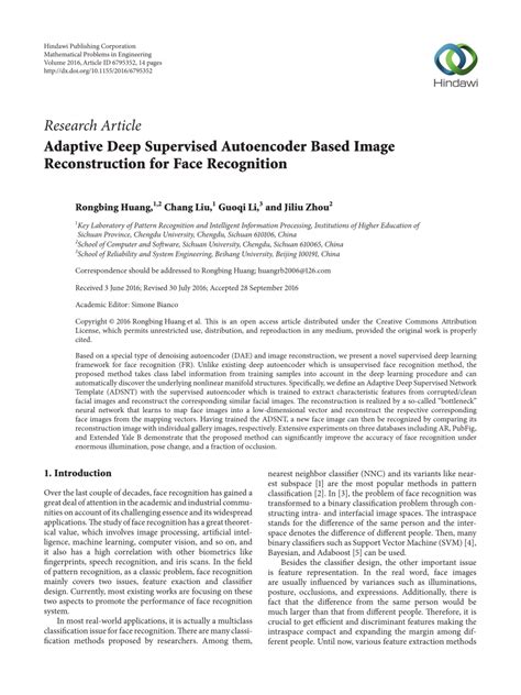 Pdf Adaptive Deep Supervised Autoencoder Based Image Reconstruction