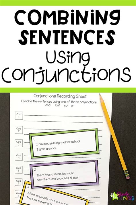 Combining Sentences With Conjunctions Writing Center Combining Sentences Sentences Writing