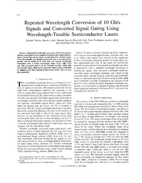 pdf repeated wavelength conversion of 10 gb s signals and converted