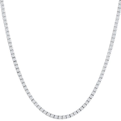 12ct Tw Lab Grown Diamond Tennis Necklace 14k White Gold 18