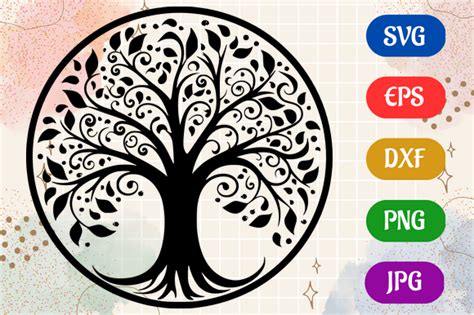 Tree SVG EPS DXF PNG Silhouette Graphic By Creative Oasis Creative Fabrica