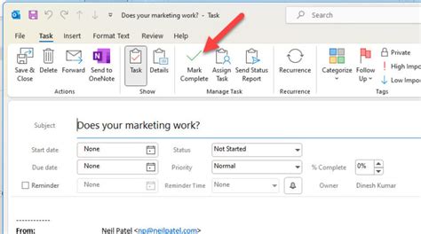 how to create a task from an email in outlook how to guide