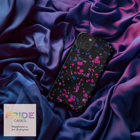 Speckled Phone Case In Bisexual Flag Colours Pink Purple And Blue