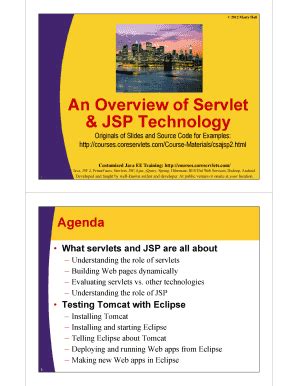 Fillable Online An Overview Of Servlet JSP Technology Fax Email Print PdfFiller
