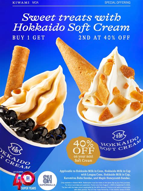 Kiwami Celebrate Smsupermalls 40th Anniversary With A Sweet Treat Buy 1 Hokkaido Soft Cream