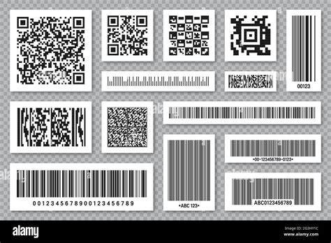 Set Of Product Barcodes And QR Codes Identification Tracking Code Serial Number Product ID