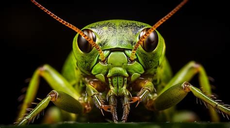 Premium Ai Image Green Grasshopper A Hyperrealistic Portrait With