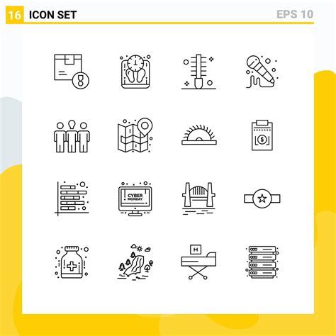 16 Thematic Vector Outlines And Editable Symbols Of Coach Microphone Scale Mic Hair Editable