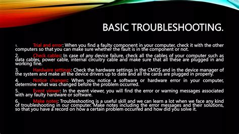 diagnose and and troubleshoot pptx