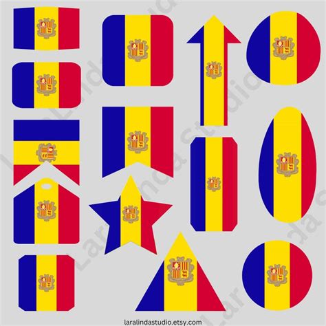 Andorra Flag Bundle 77 Svg And Png Printable Files For Ready To Use