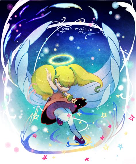 Inpr Poet Popn Music Bemani Popn Music Red Footwear Alpha Transparency 1girl Angel