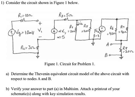 Solved Consider The Circuit Shown In Figure 1 Below Vo1 Y K3 55 Re R7 40 Ohms 20 30